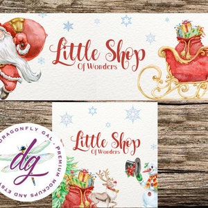 Etsy Banner Avatar Christmas Santa Claus Banner 2 Piece Set Store ...
