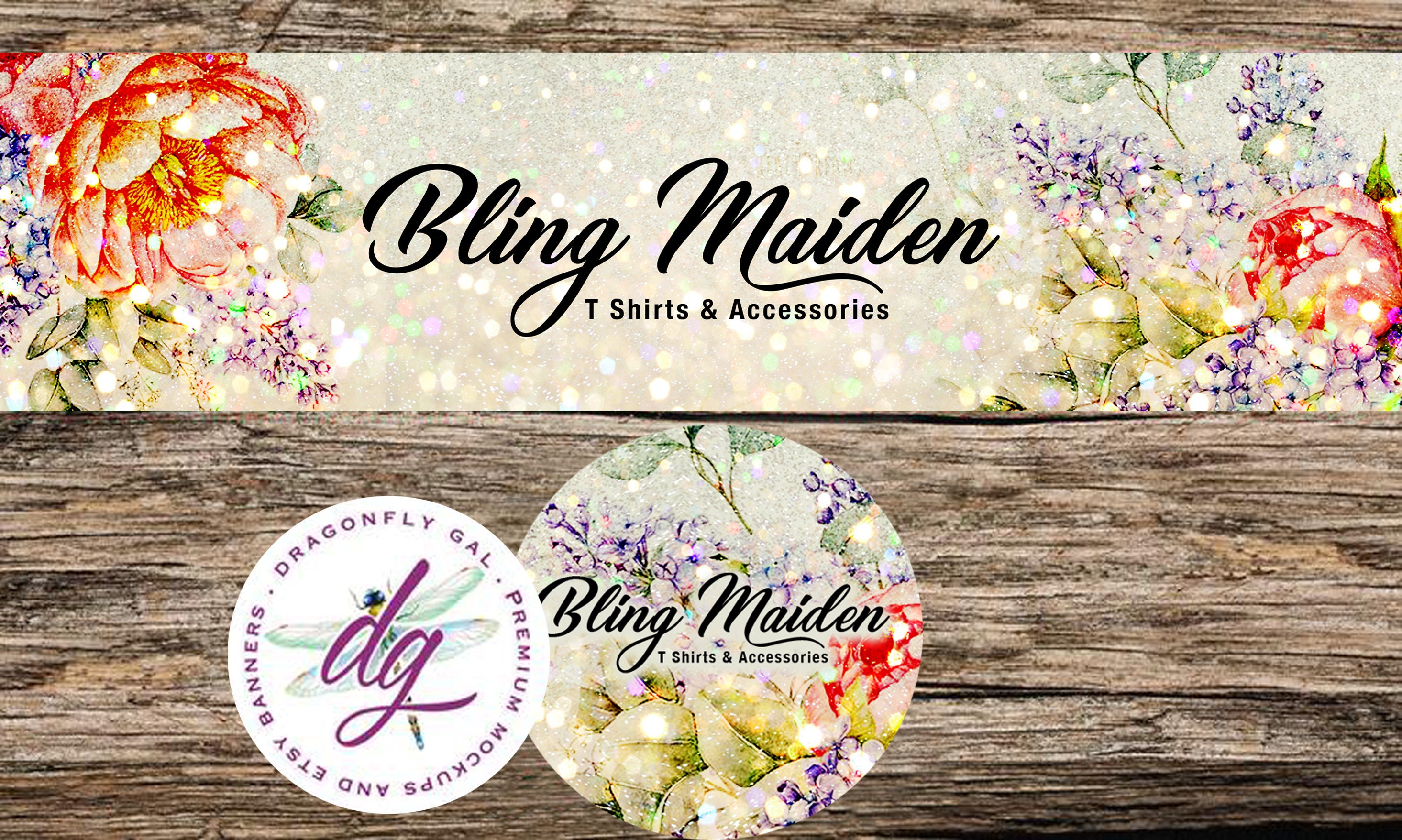 Etsy Banner + Avatar | Floral Bling Banner | 2 Piece Set | Store ...