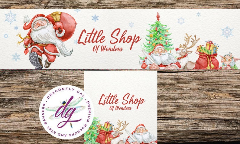 Etsy Banner + Avatar | Christmas Santa Claus Banner | 2 Piece Set ...