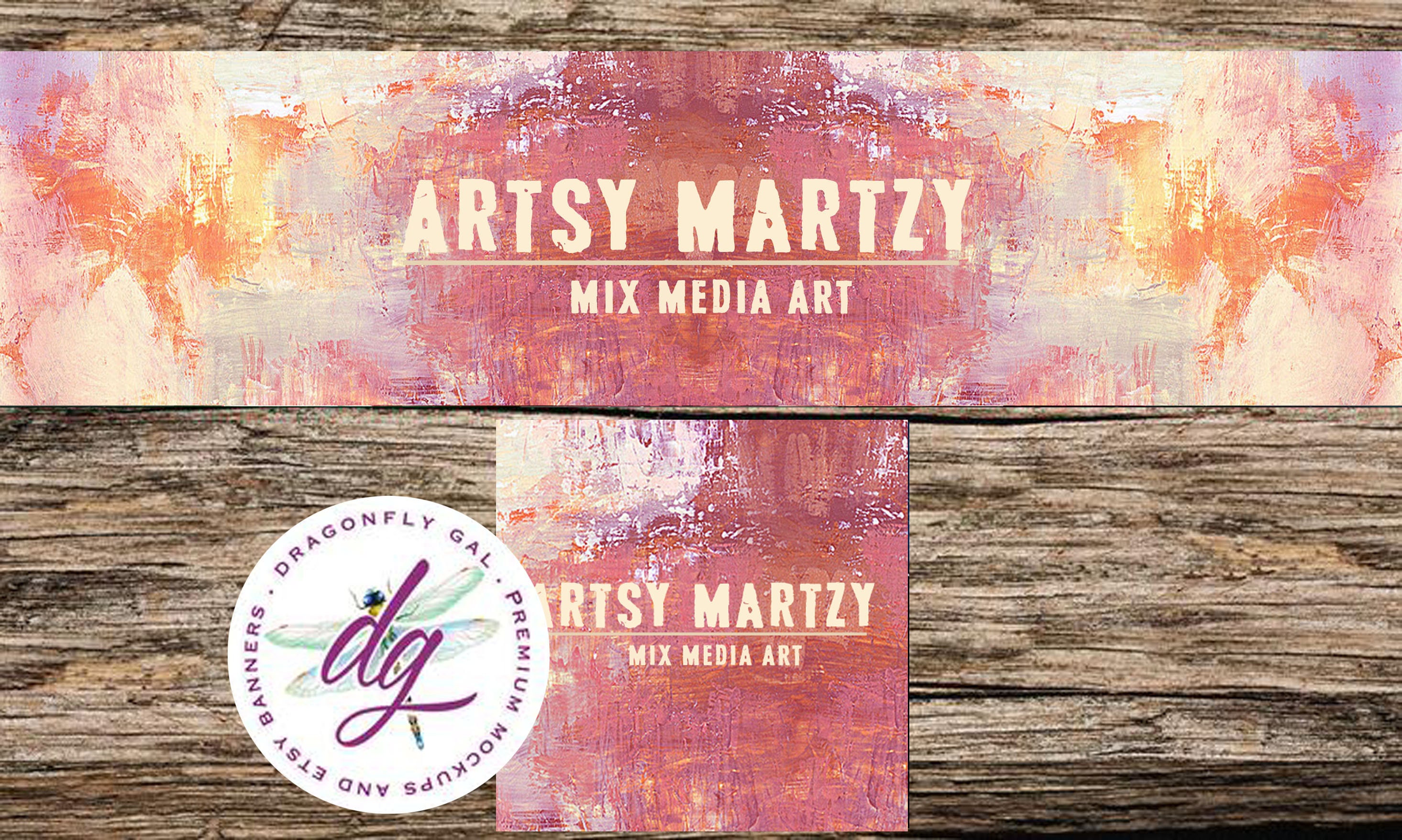 Etsy Abstract Art Banner Avatar Abstract Art Banner 2 Piece Set Store ...
