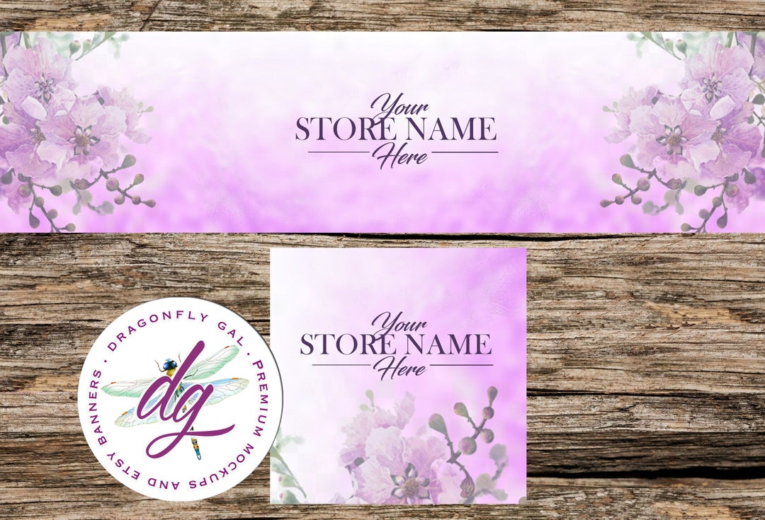 Etsy Banner Avatar Purple Floral Luxury Store Banner /toiletries Banner ...