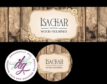 Rustic Etsy Banner Avatar Wood Boutique Banner 2 Piece | Etsy