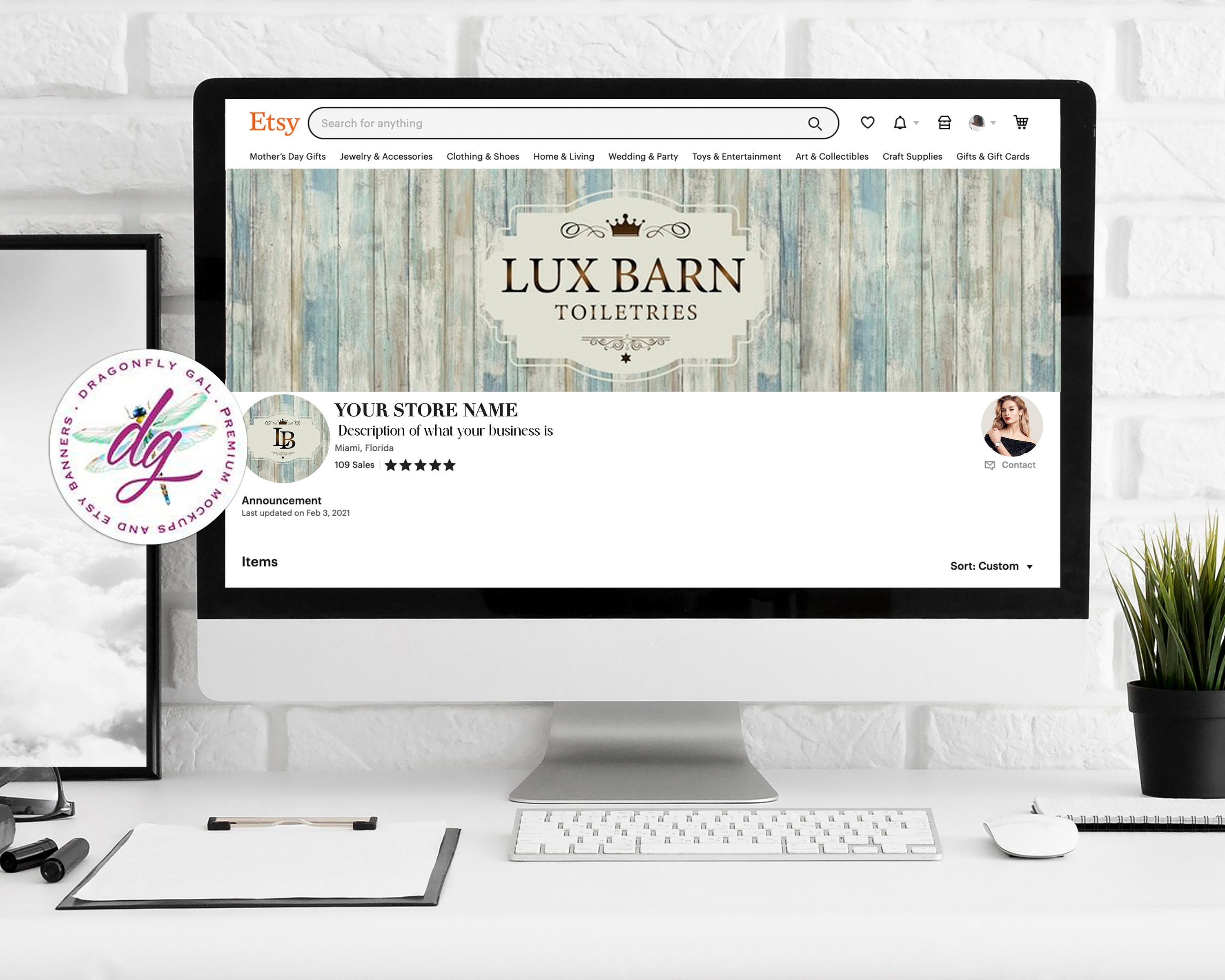 Rustic Etsy Banner + Avatar | Wood Boutique Banner | 2 Piece Set ...