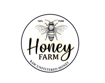 Rustic Bee Farmhouse Logo Farmhouse Logo Design Rustic | Etsy