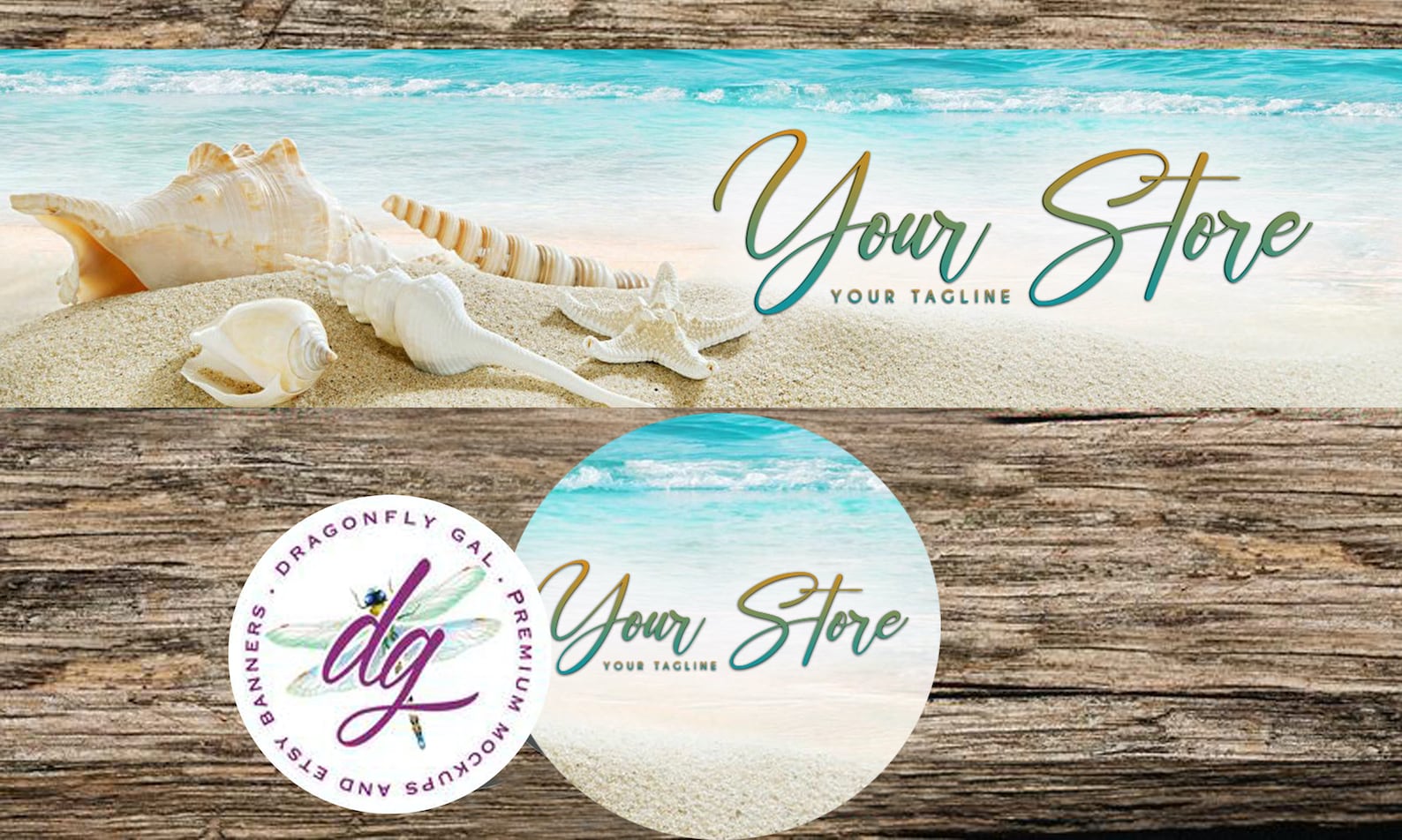 Etsy Banner + Avatar | Ocean Beach Design | 2 Piece Set | Store ...