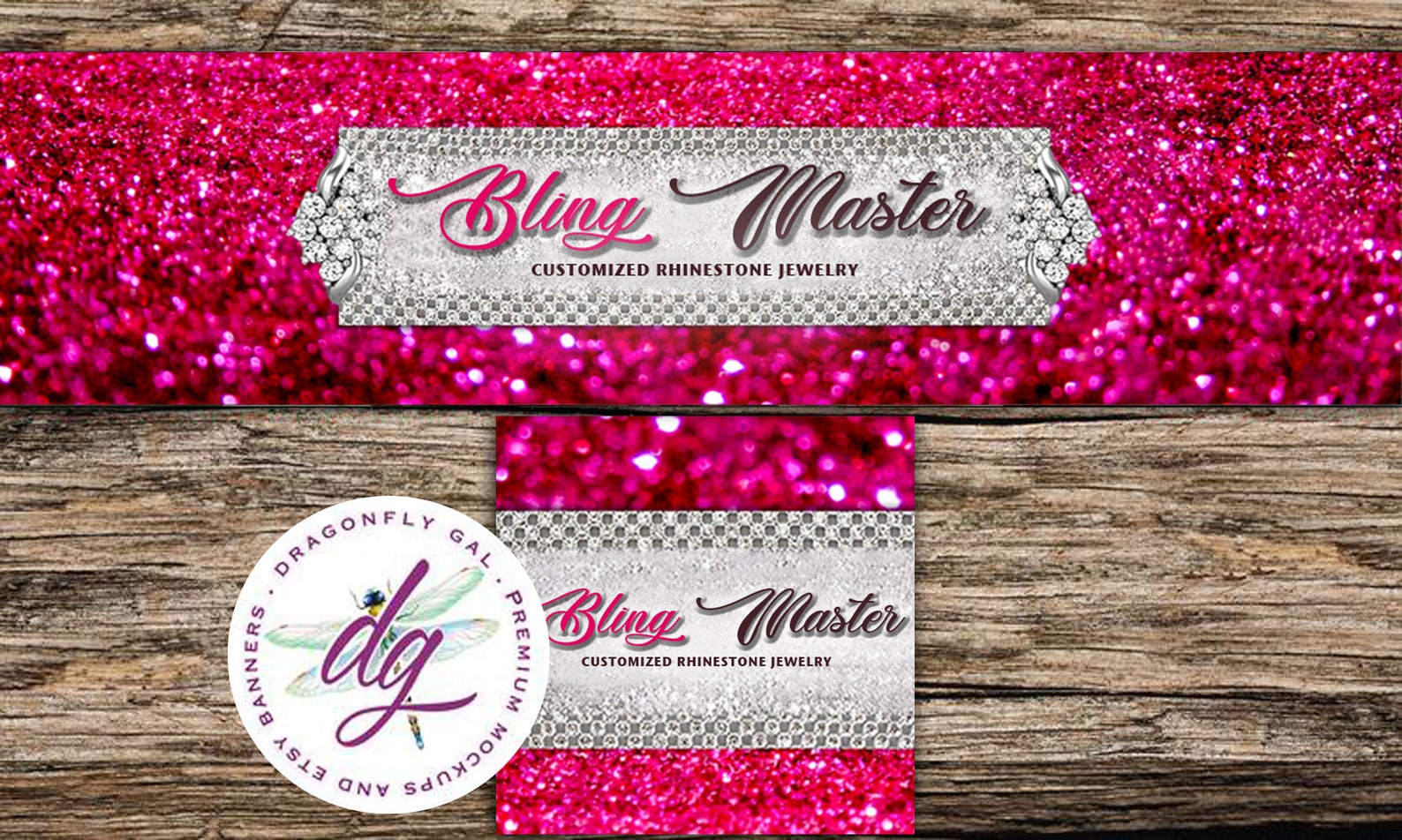 Etsy Modern Pink Glitter Abstract Banner + Avatar | Abstract Pink ...