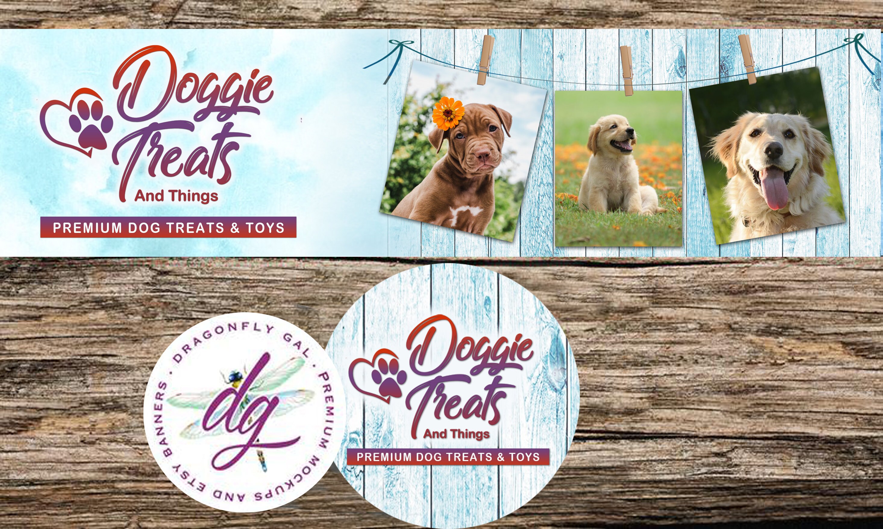 Etsy Banner Avatar, Pet Store Banner Dog Banner 2 Piece Set Store ...