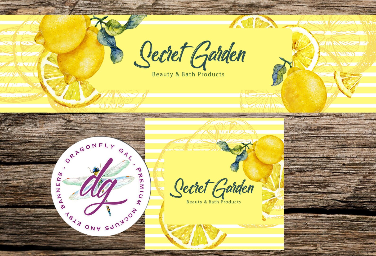 Etsy Lemon Theme Banner Avatar Yellow Citrus Lemon Color Banner 2 Piece ...
