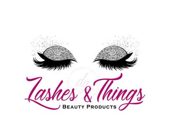 Eyelash Pink and Gold Logo Modern Fashion Logo Etsy Shop | Etsy