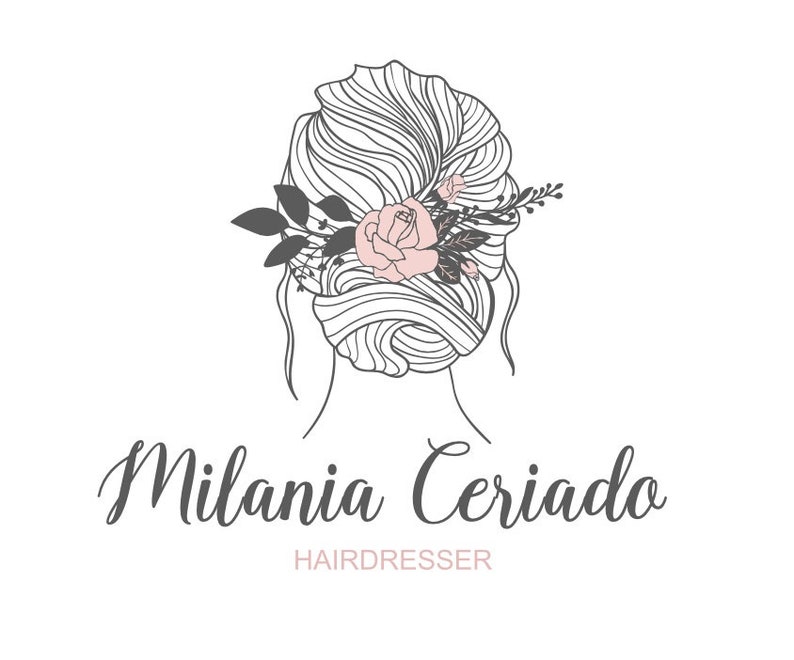 Floral Boutique Logo Hair Dresser Logo Modern Boho Logo Etsy Shop Store ...