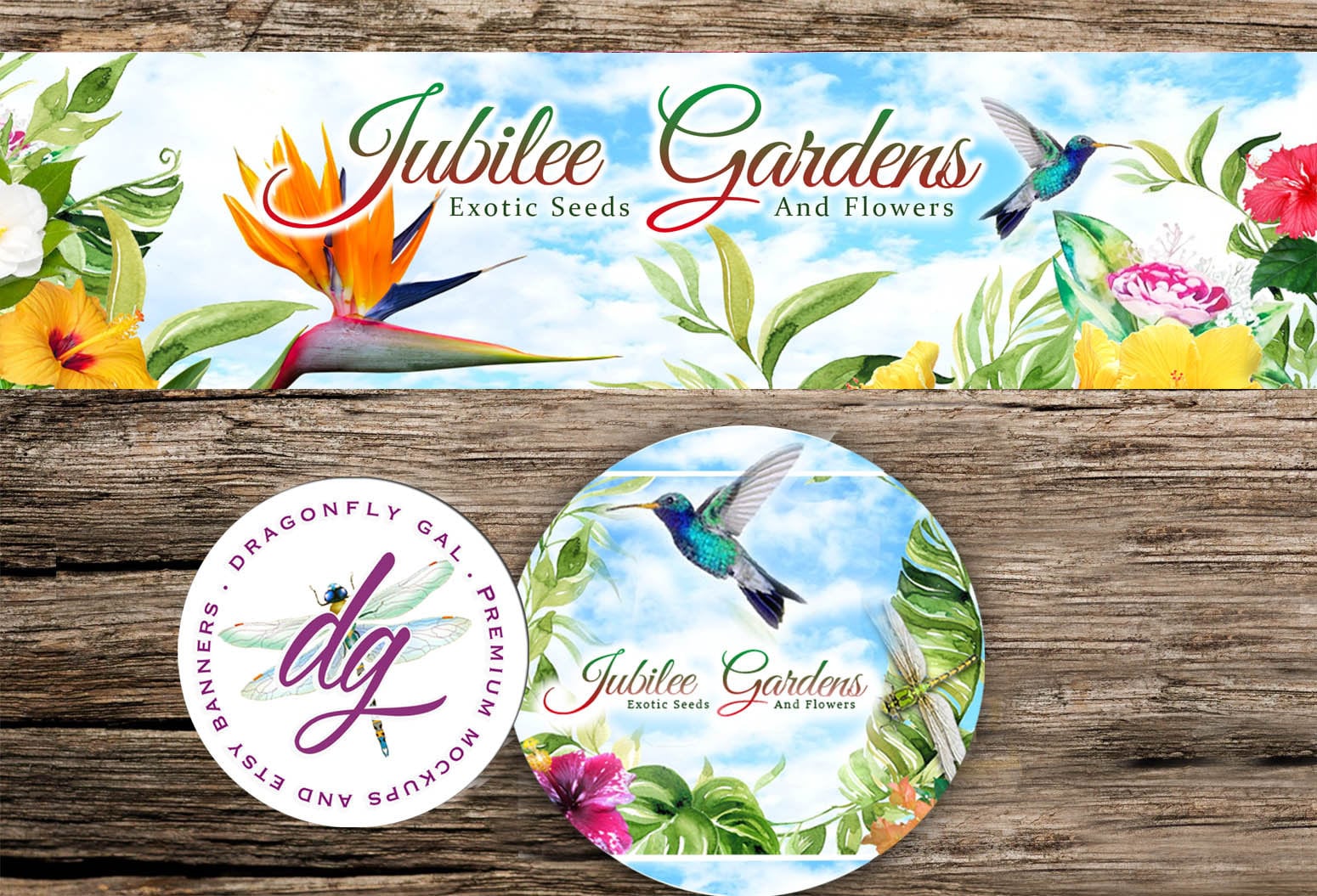 Custom Etsy Banner + Avatar – Unique Blue Sky Floral Garden Etsy ...