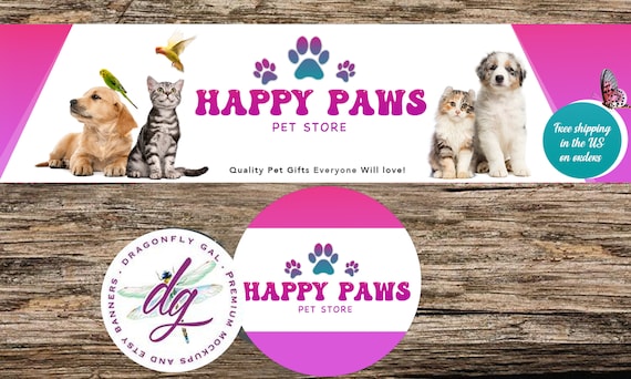 Etsy Banner Avatar Pet Store Banner Dog and Cat Banner | Etsy