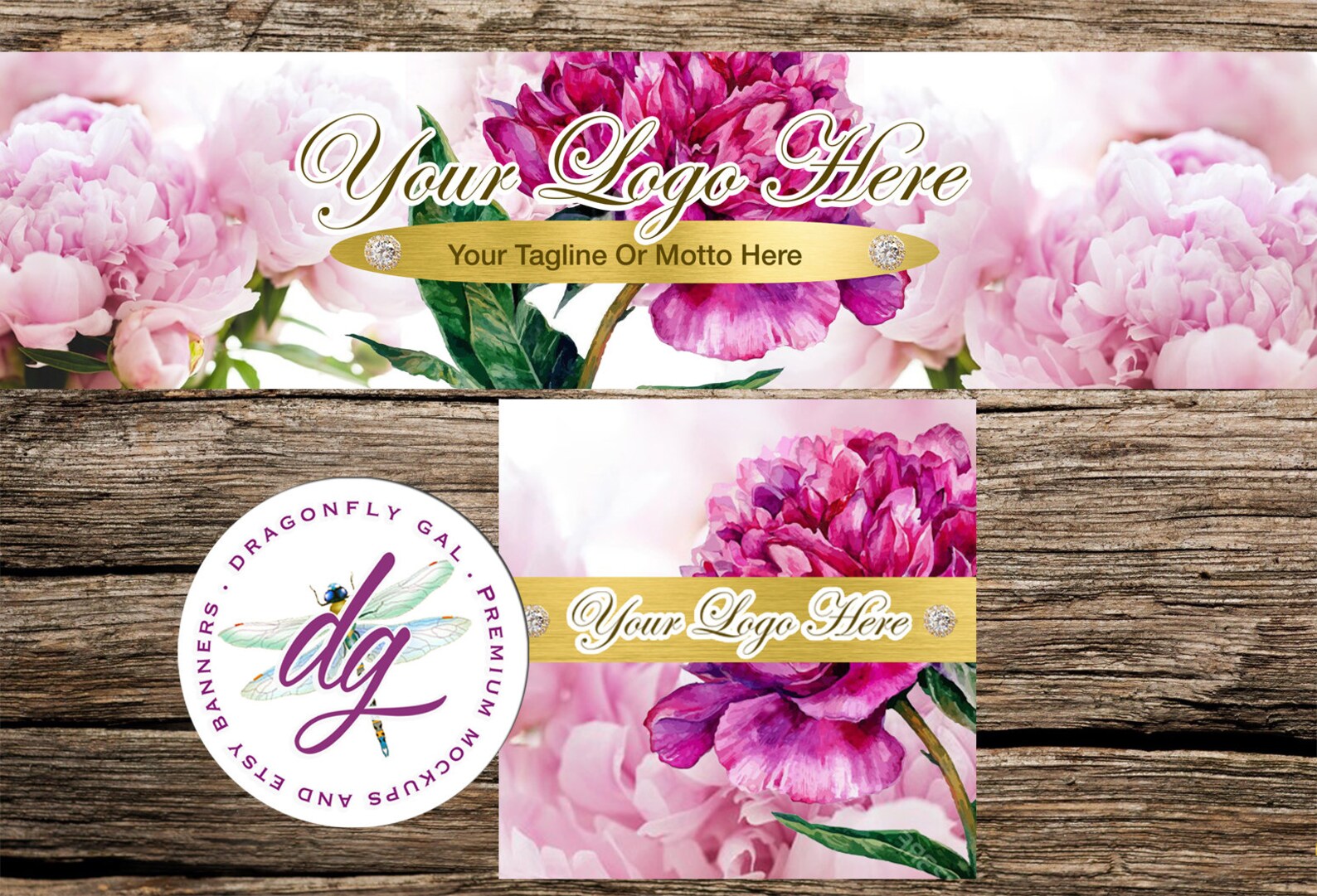 Etsy Banner + Avatar | Pink Boutique Banner | Peony Pink Banner | 2 ...