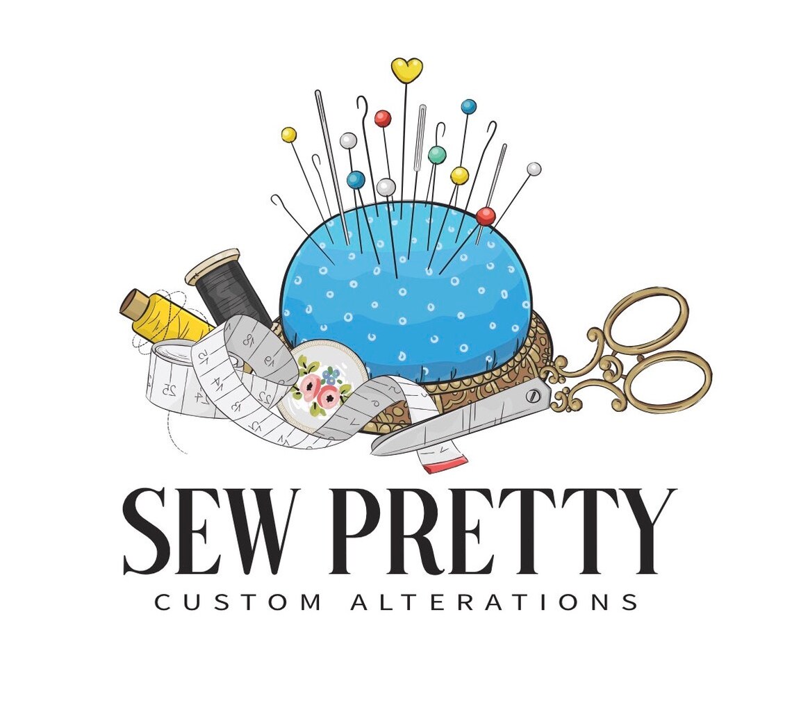 Sew Pretty Logo, Sewing Logo, Minimalist Logo Design, Etsy Store Logo ...