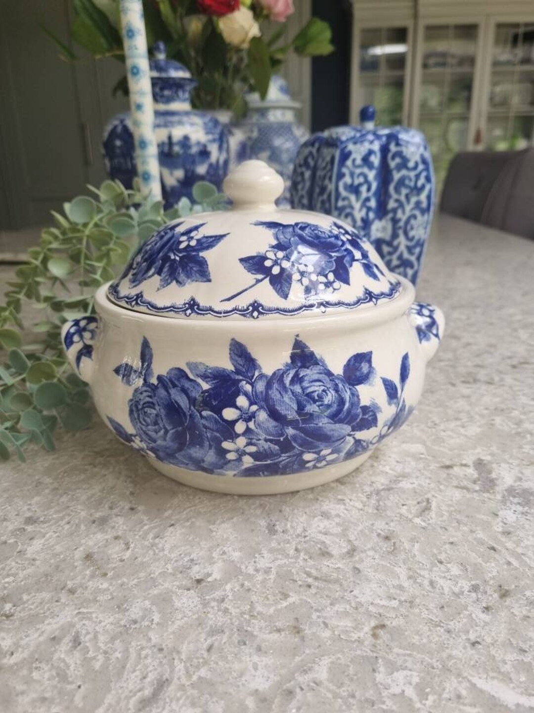 Vintage Broadhurst Victoria Blue and White Lidded Tureen - Etsy UK
