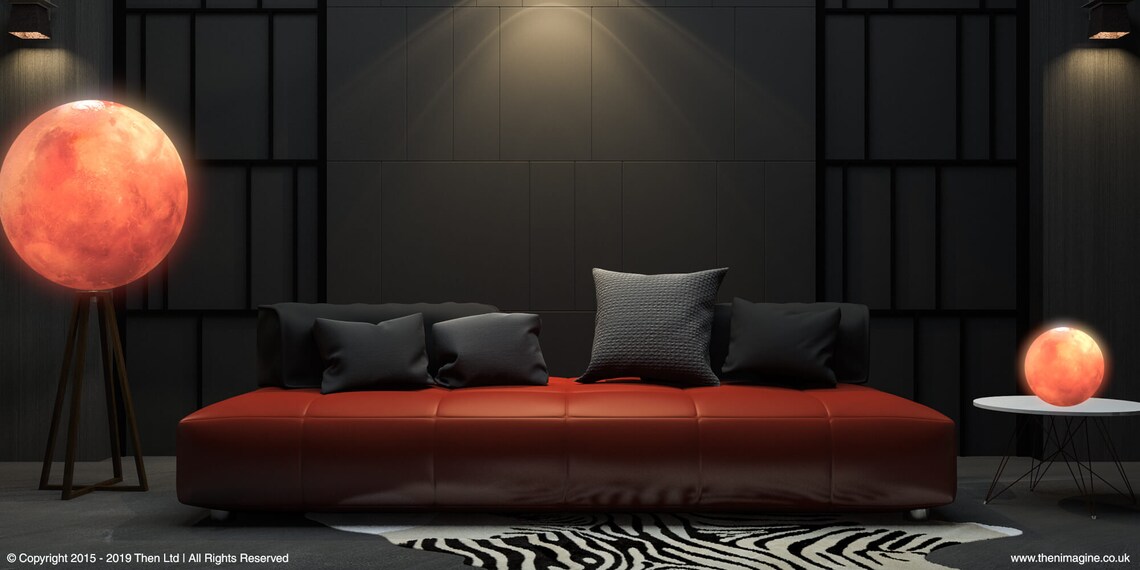 A Planet Mars Pendant Light Ceiling Shade Lamp Globe Red Space Large ...