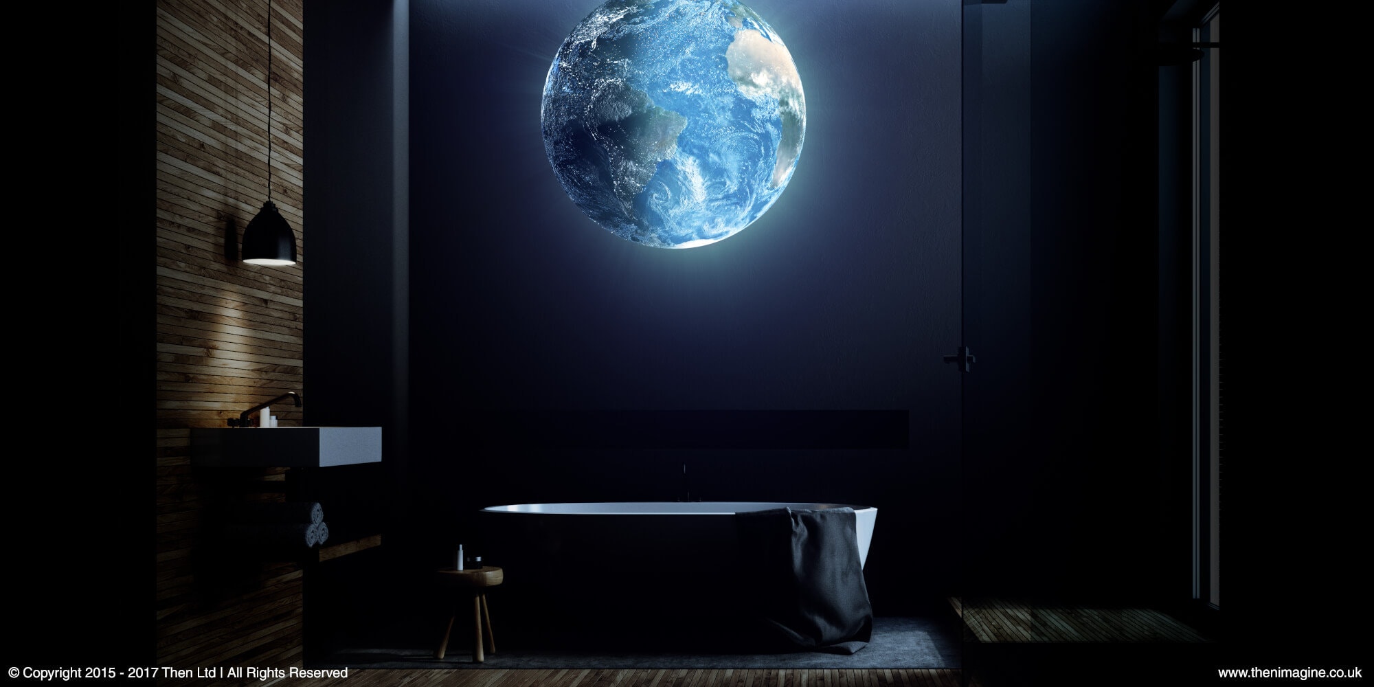 A Planet Earth Pendant Ceiling Light Shade Lamp Globe Terra Space Large ...