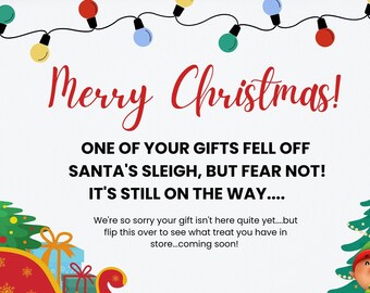 Christmas Present is Delayed Card Your Gift is on Its Way Delayed ...