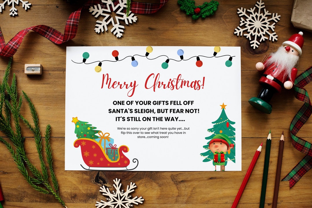 Delayed Gift Card christmas Gift Delay on Its Way late Present ...
