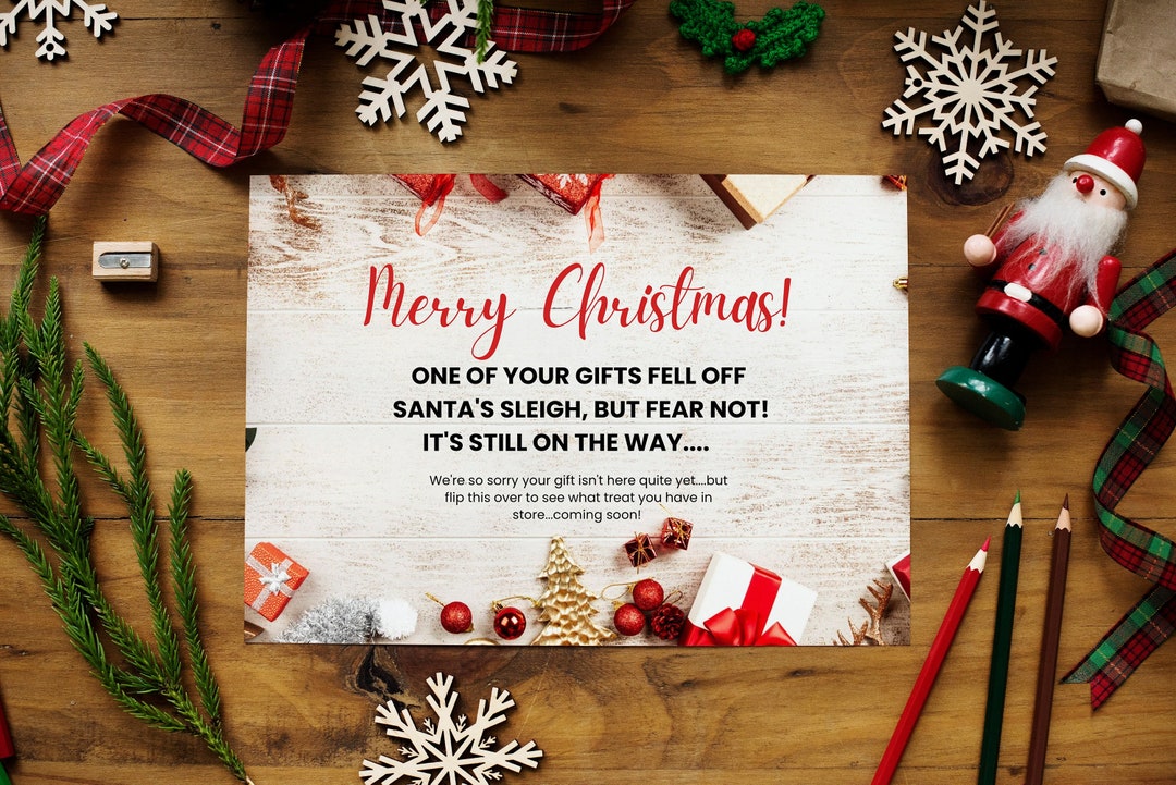 Late Gift Card christmas Gift Delay Card on Its Way No Gift Gift ...