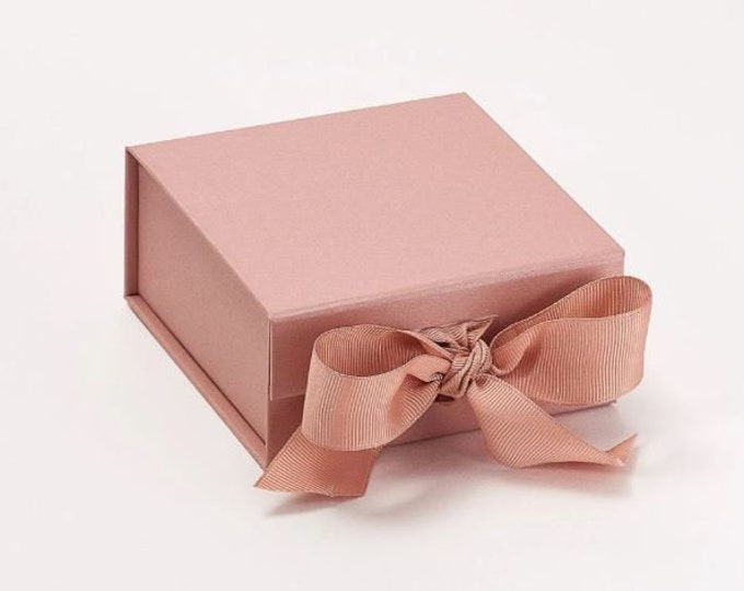 Extra Large Rose Gold Gift Box With Ribbon Large Gift Box - Etsy