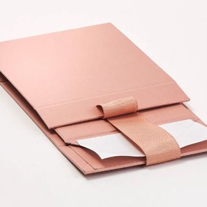 Small Rose Gold Gift Box With Ribbon - Flower Girl Gift Box - Rose Gold ...
