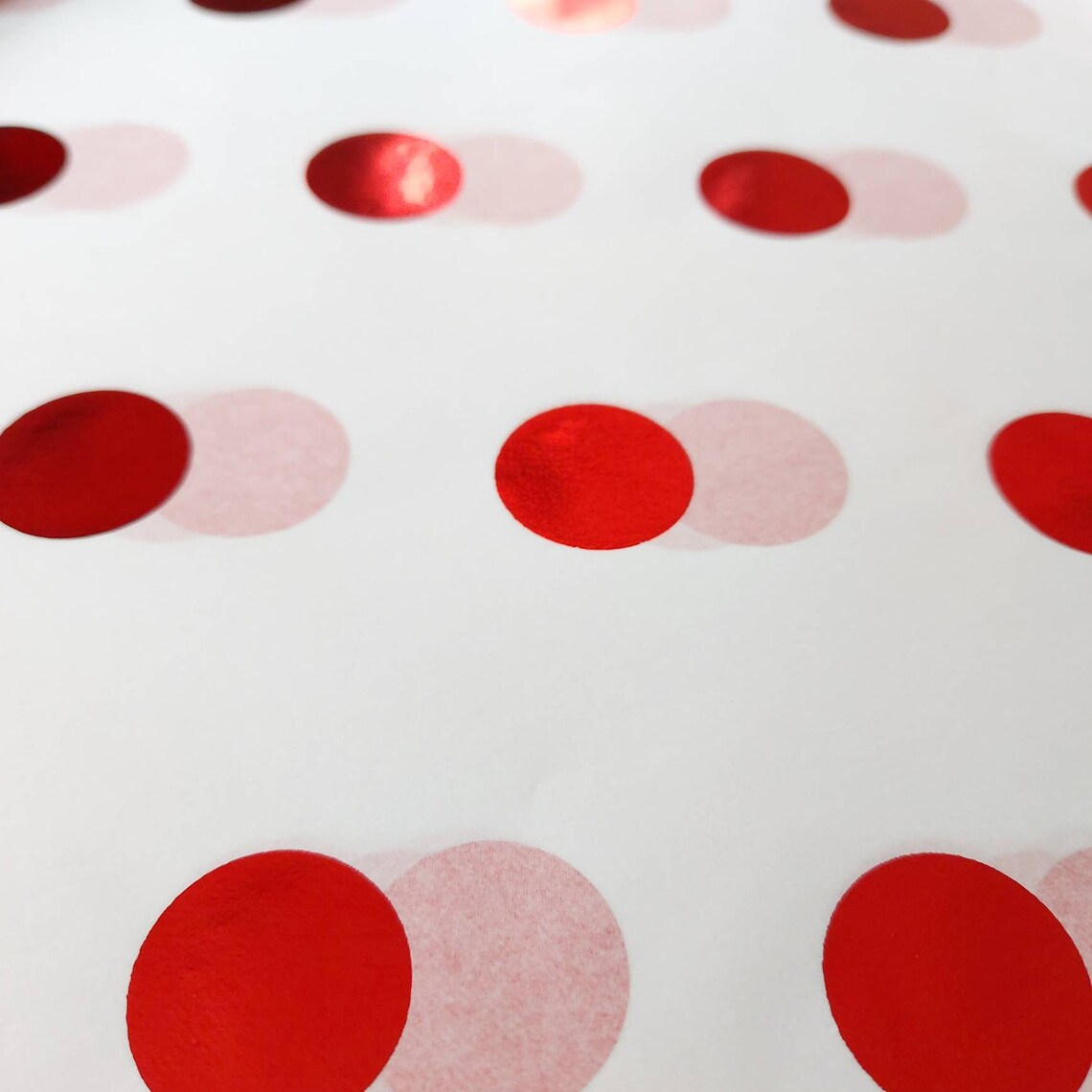 White Tissue Paper With Red Shiny Spots Red Circle Tissue - Etsy UK