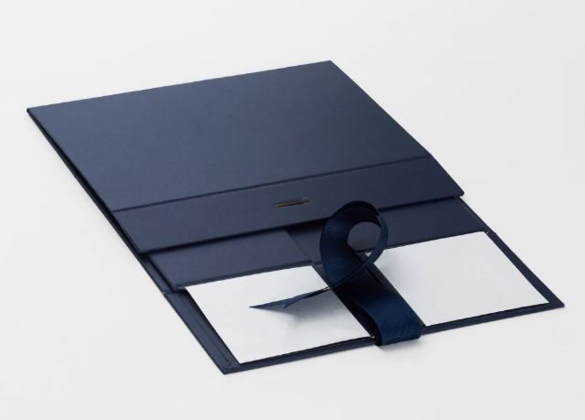 Navy Gift Box With Ribbon Navy Blue Bridesmaid Proposal Box - Etsy