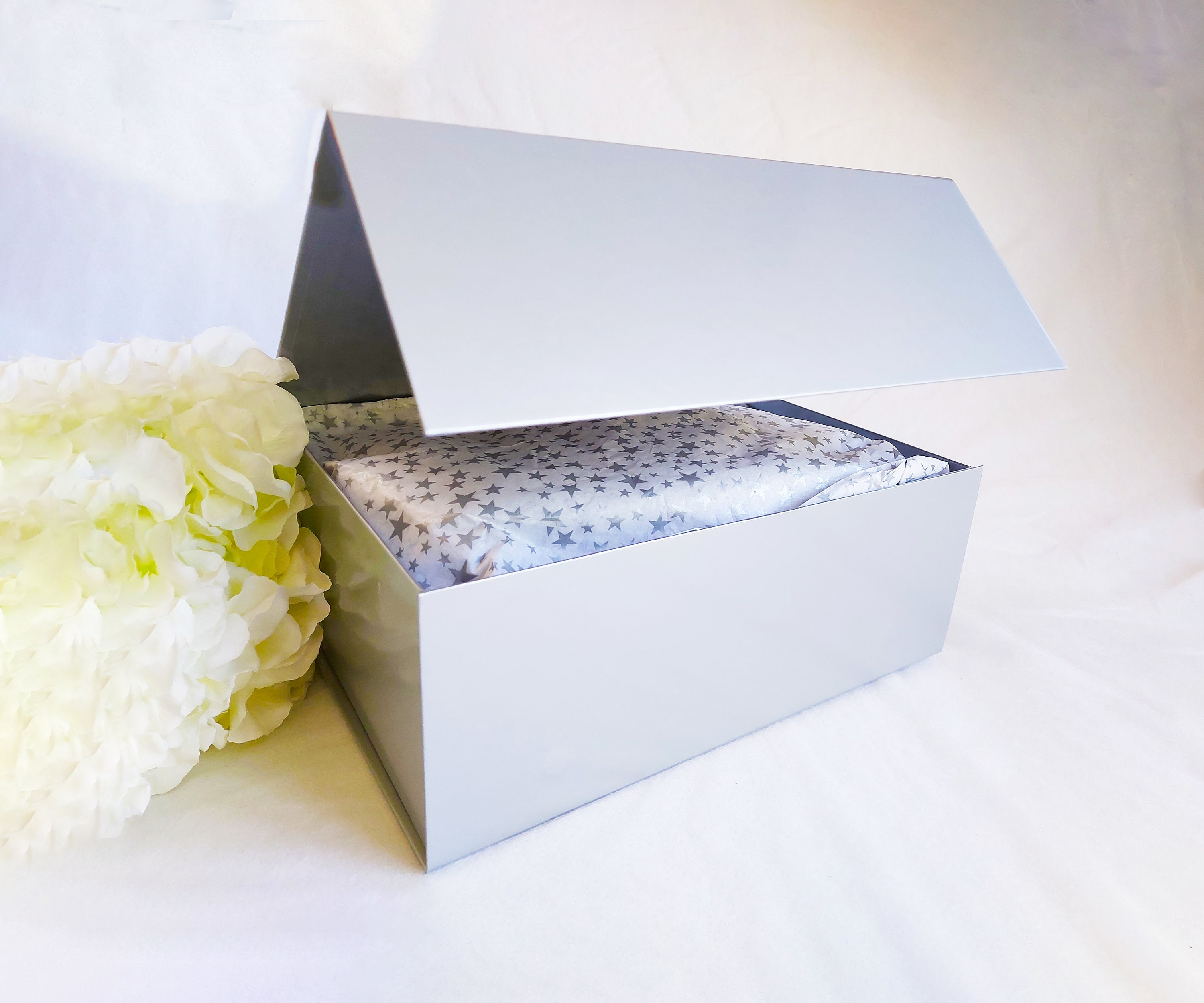 Silver Gift Box Grey Magnetic Gift Box Various Sizes - Etsy UK