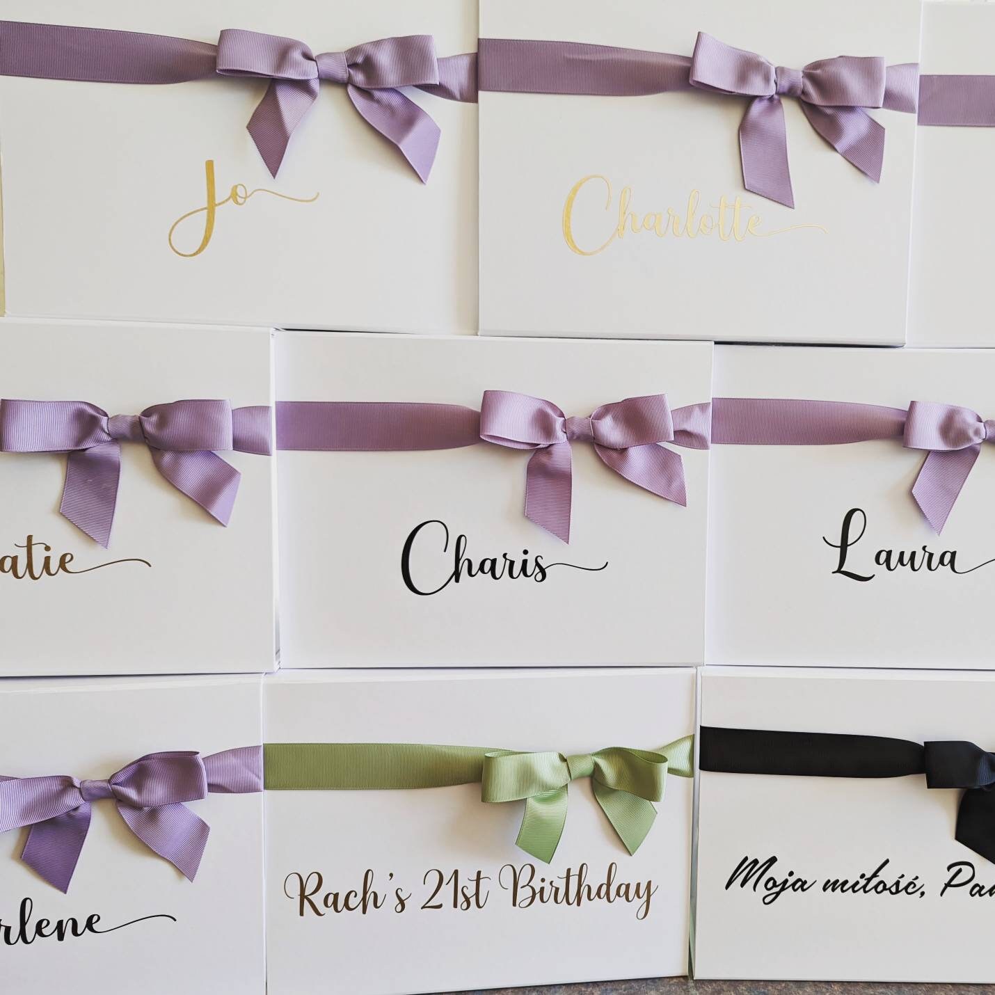 Gift Box Personalised With Ribbon Bow Large Magnetic Gift - Etsy UK