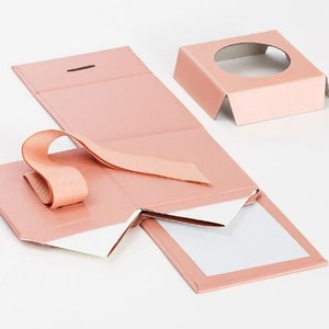 Rose Gold Cube Gift Box With Ribbon - Small Gift Box - Rose Gold ...