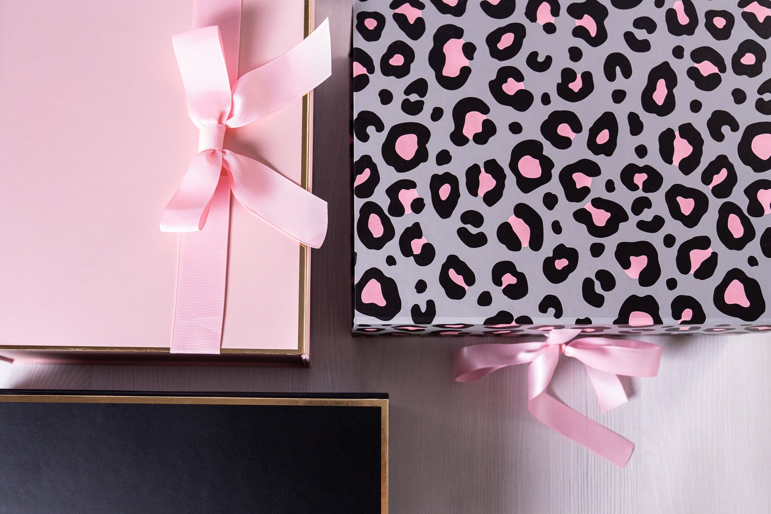 Leopard Print Gift Box With Pink and Grey Pattern and Pink - Etsy