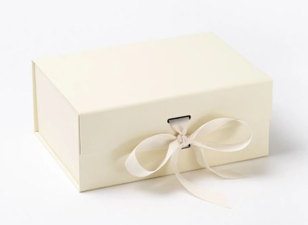 Ivory Gift Box With Ribbon Bridesmaid Gift Box Wedding Gift Box A5 ...
