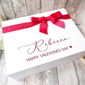 Personalized Valentine's Gift Box With Magnetic Closure and Ribbon Bow ...