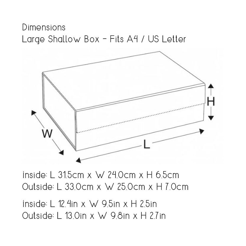 Large A4 Black Magnetic Gift Box - A4 Document Box - Luxury ...