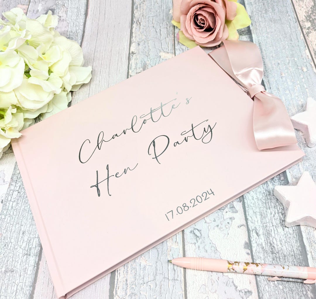 Hen Party Guest Book With Foil Printed Name and Personalisation ...