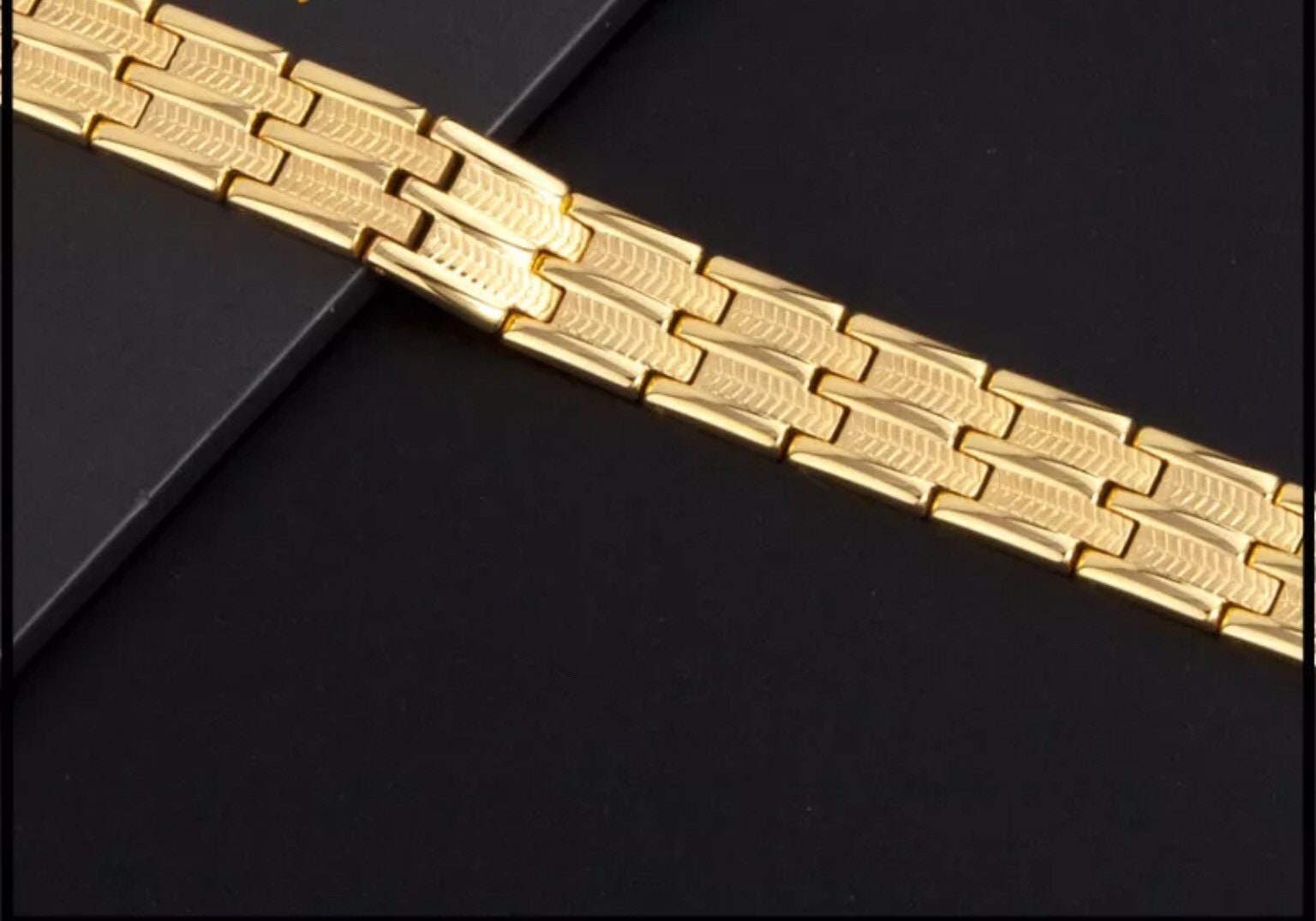 Acero inoxidable chapado en oro 4 in1 pulsera de iones - Etsy España