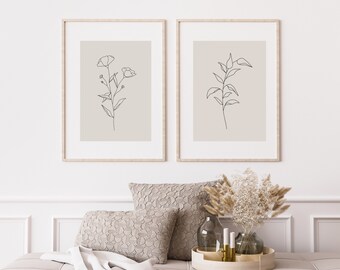 Neutral Drawing Wall Art - Etsy