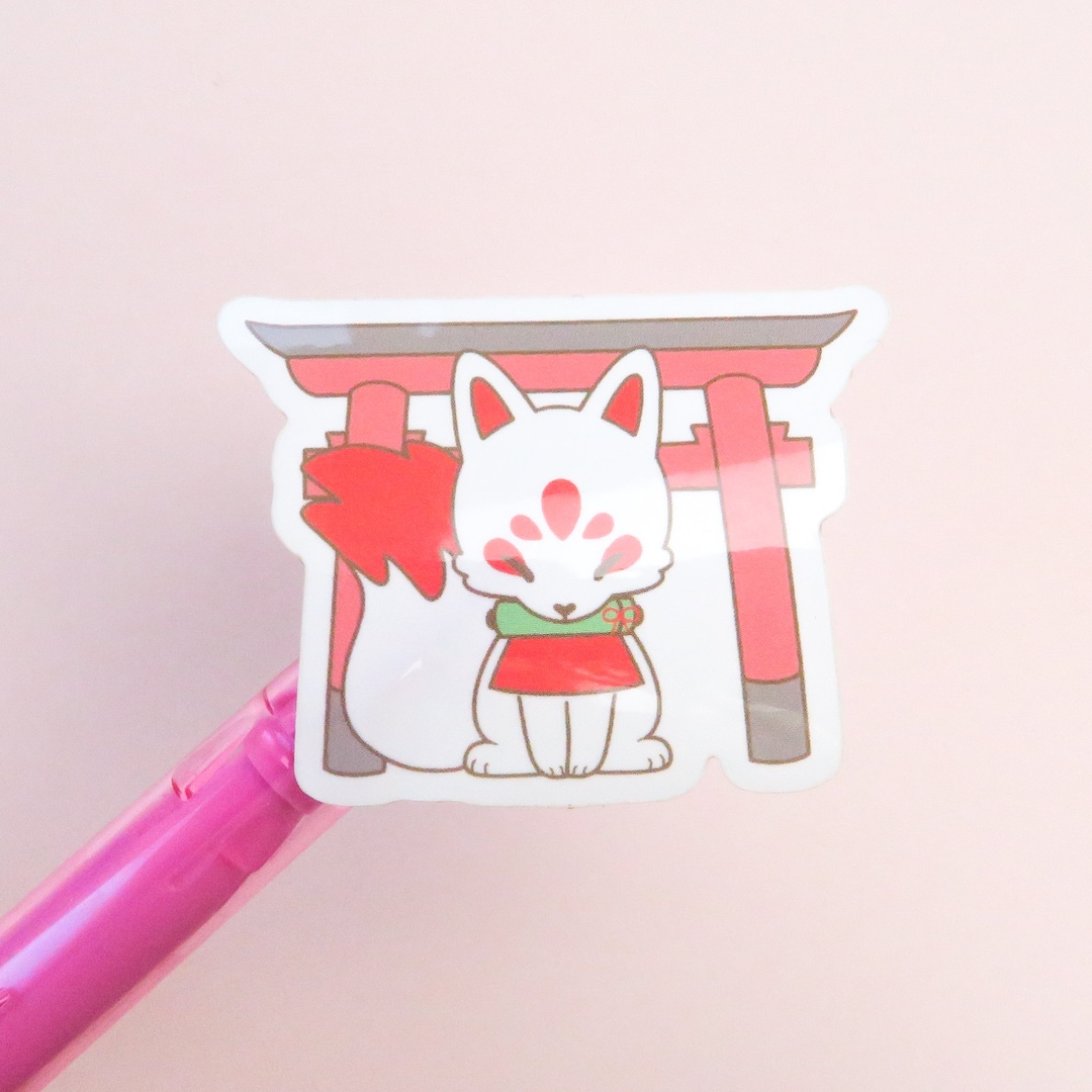 Shrine Kitsune Vinyl Sticker - Etsy