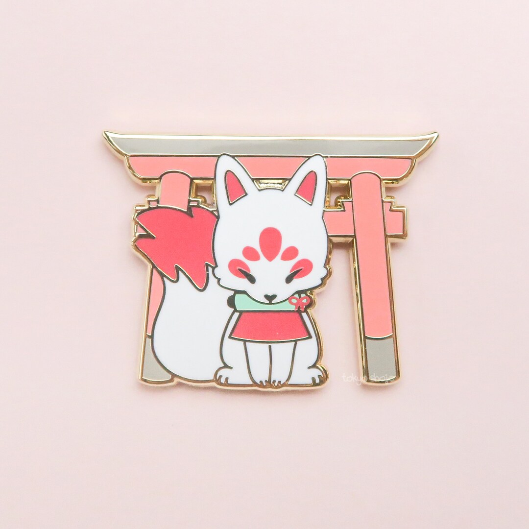 Shrine Kitsune Pin - Enamel Pin Set - Cute Kawaii Japan Pin - Etsy