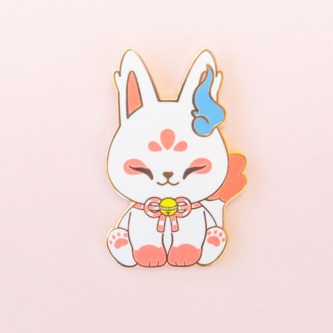 Inari the Kitsune Pin - Pon Plush Enamel Pin Set - Cute Kawaii Japan ...