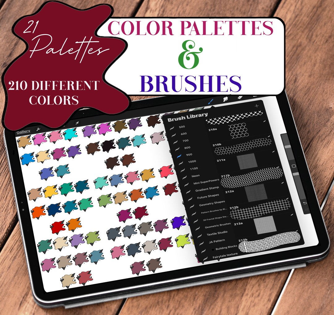 Premium Procreate Color Palette and Brush Set - Digital Files for ...