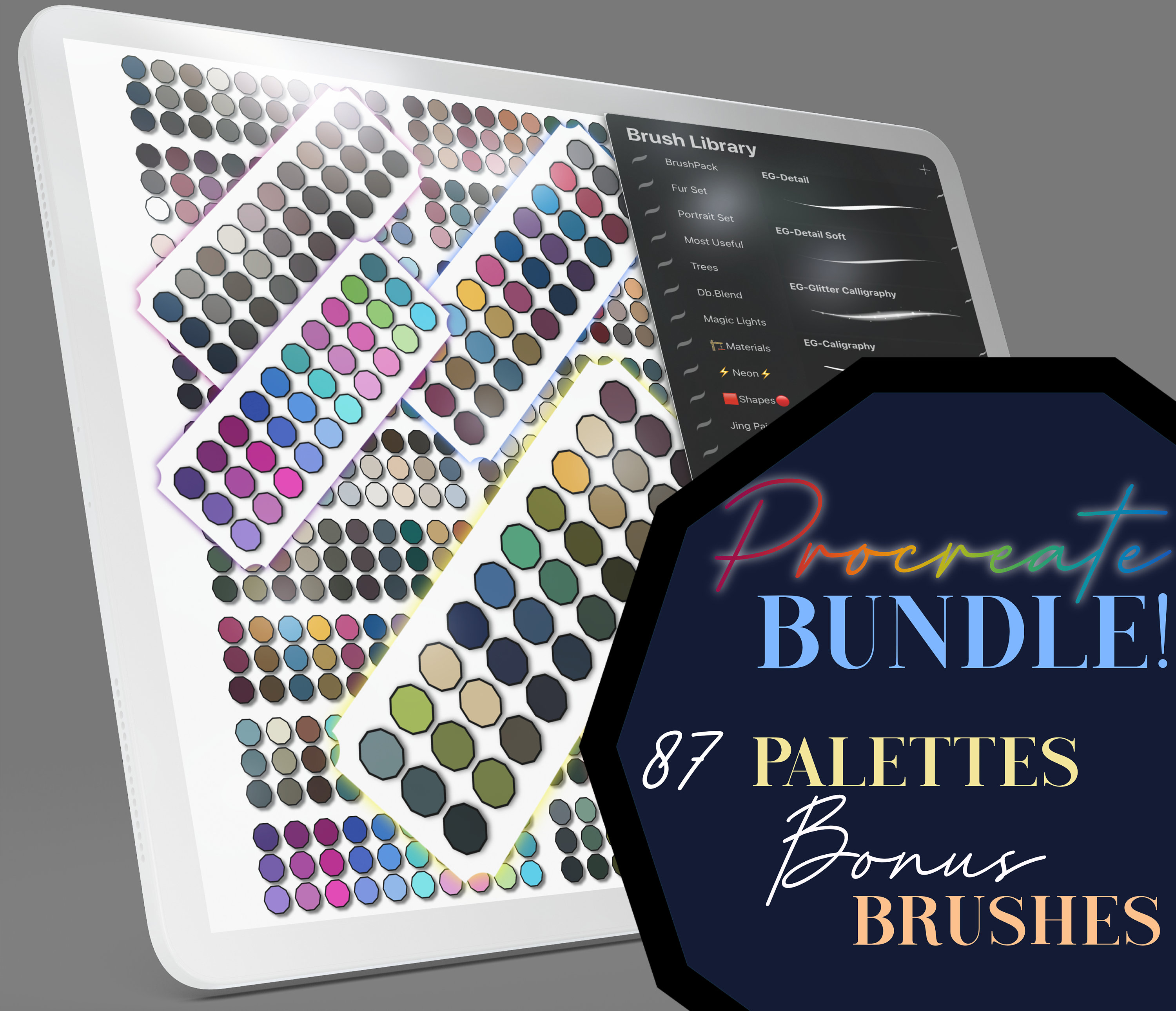 Procreate Palette BUNDLE - Color Palette Set - 87 Color Palettes for ...