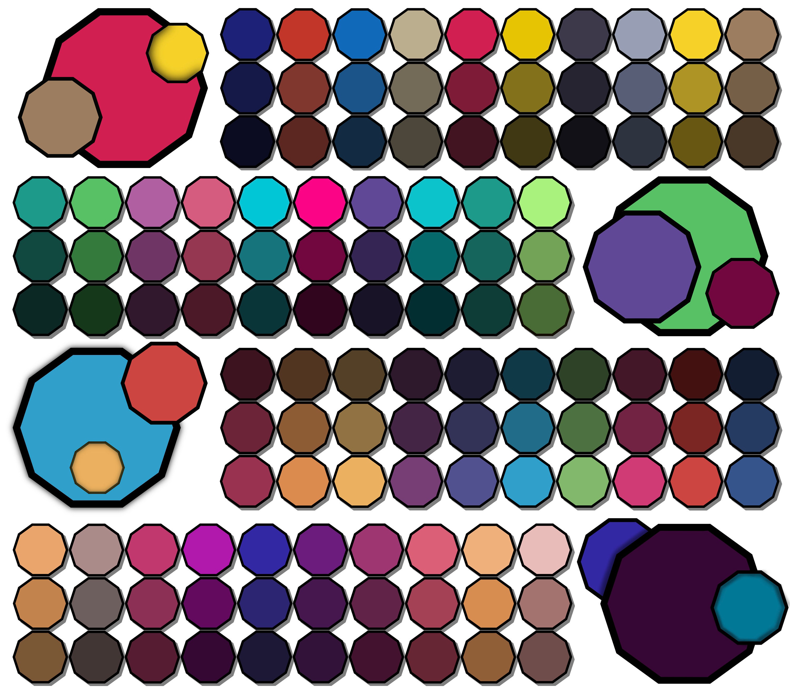 Digital Art Color Palettes and Brushes - Procreate & Photoshop Set ...
