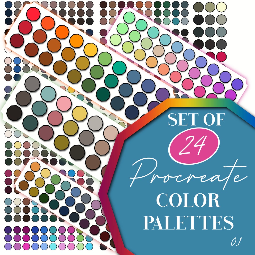 Procreate Color Palette Set | 24 Color Palettes | Bonus Brushes 0.1 - Etsy