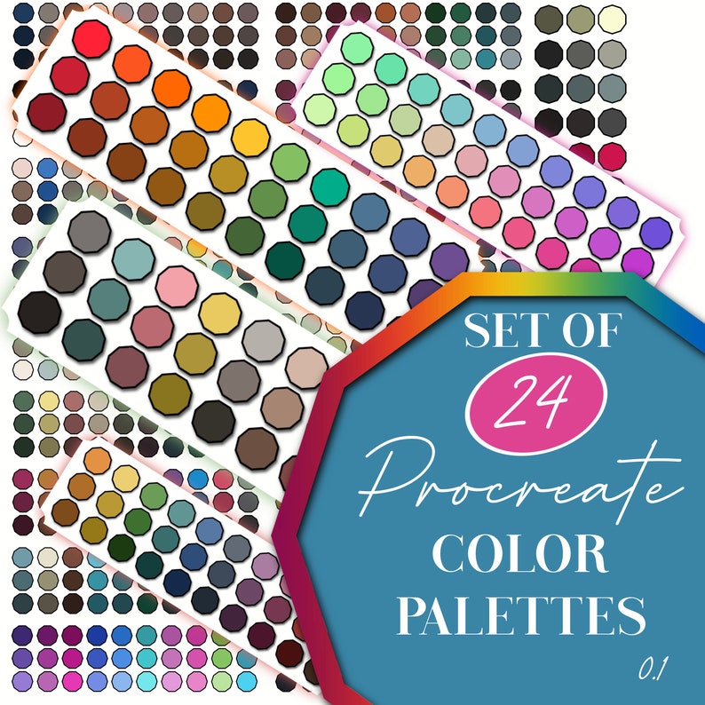 Procreate Color Palette Set | 24 Color Palettes | Bonus Brushes 0.1 - Etsy