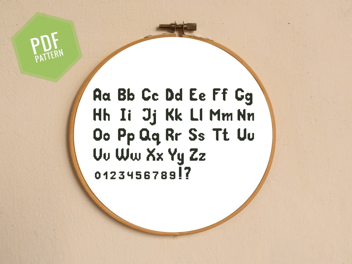 Big Cross-stitch English Alphabet Pattern With Modern Thick Letters ...