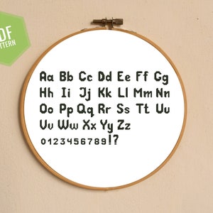 Big Cross-stitch English Alphabet Pattern With Modern Thick Letters ...