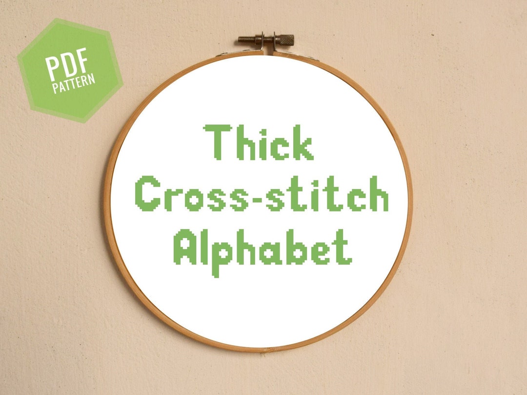 Big Cross-stitch English Alphabet Pattern With Modern Thick Letters ...