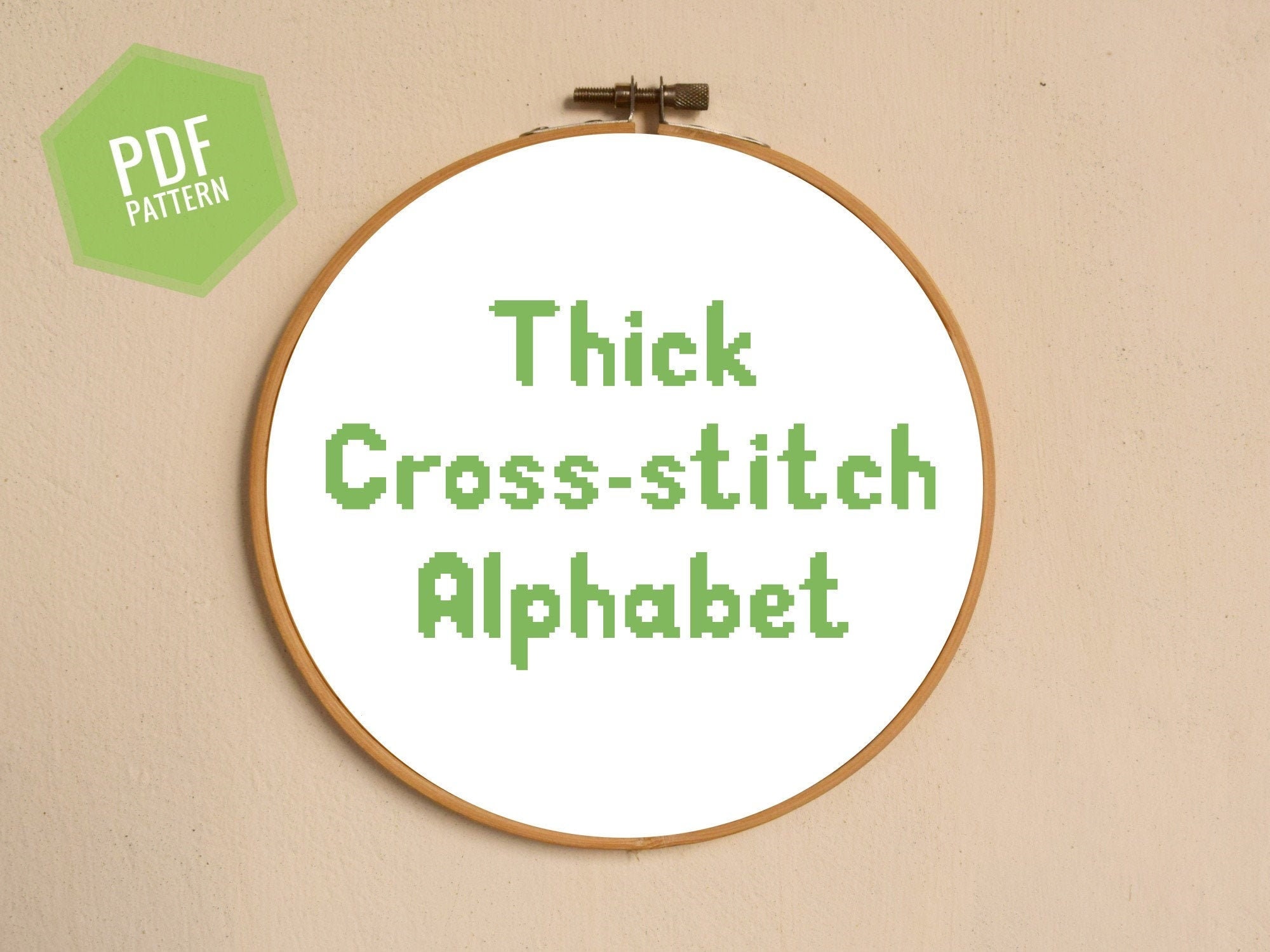 Big Cross-stitch English Alphabet Pattern With Modern Thick Letters ...